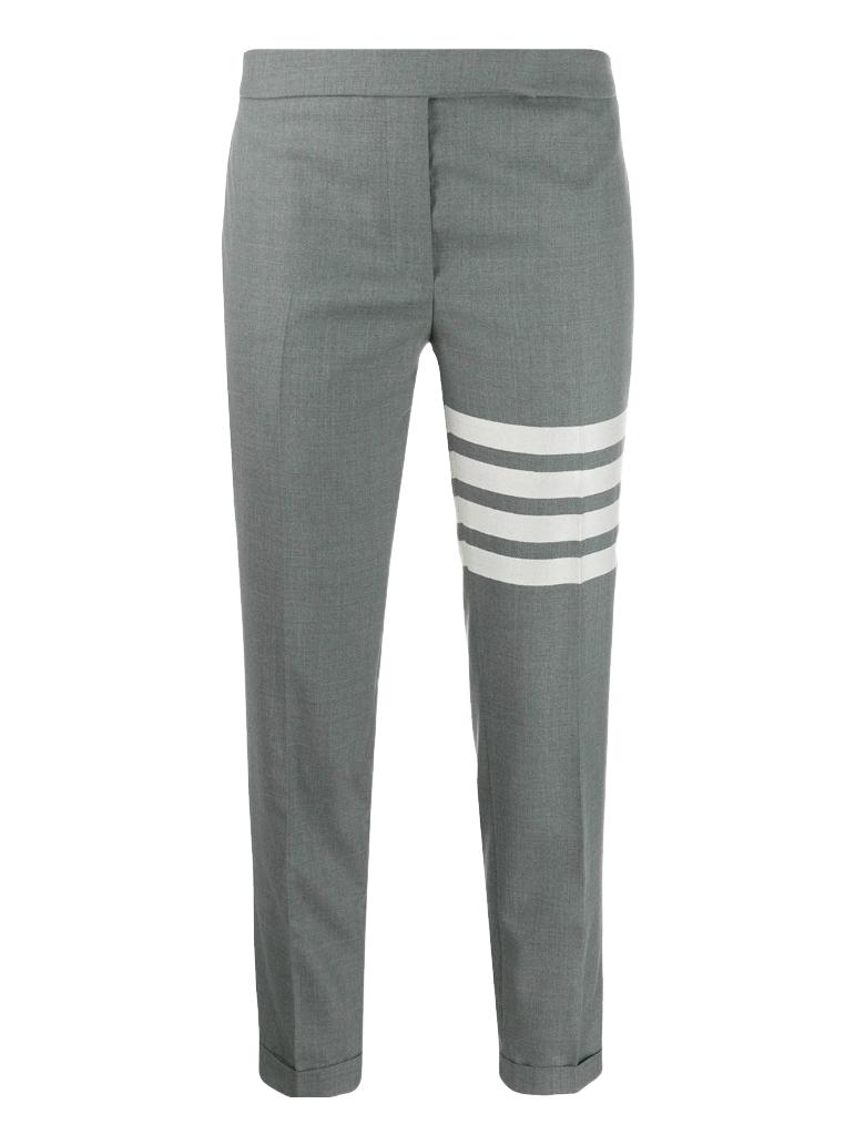 THOM BROWNE Thom Browne Grey 4-Bar Tailored Cropped Pants